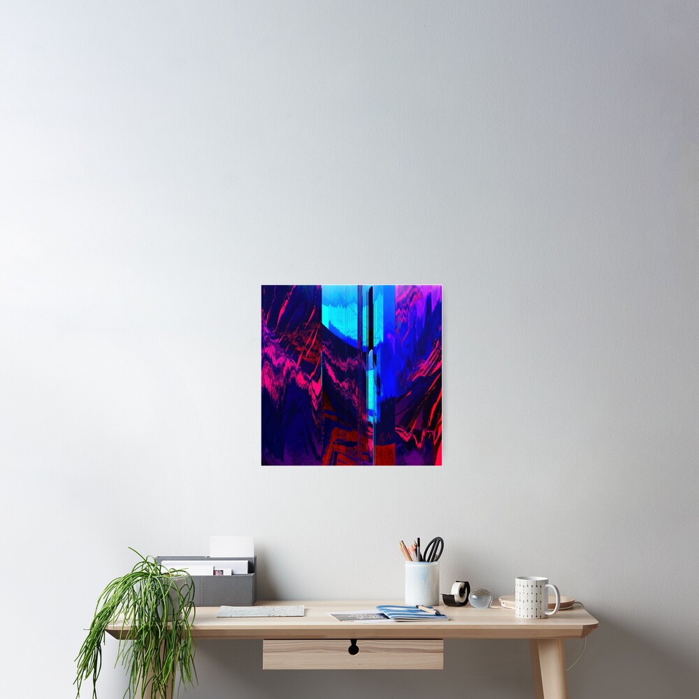 Póster «Retro Wave Glitch Blast - Glitch Lámina» de burning | Redbubble