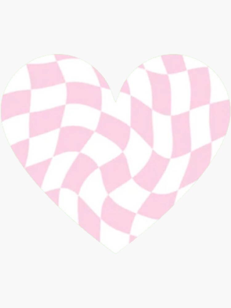 "Pink Danish Pastel Checkerboard Heart" Sticker for Sale by ...