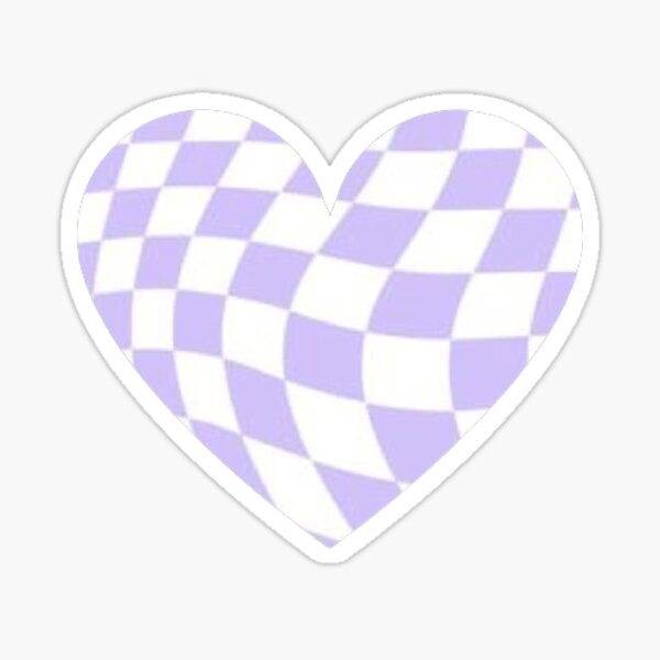 "Purple Danish Pastel Checkerboard Heart" Sticker for Sale by ...