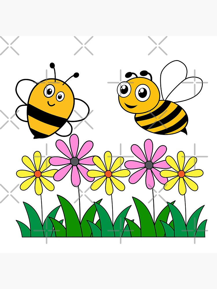 "Cute happy funny yellow bees" Art Print for Sale by PerfectBlend ...