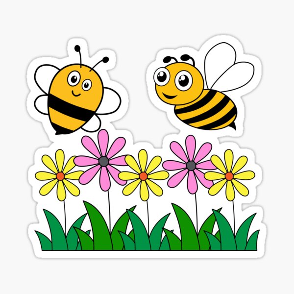 "Cute happy funny yellow bees" Sticker for Sale by PerfectBlend | Redbubble