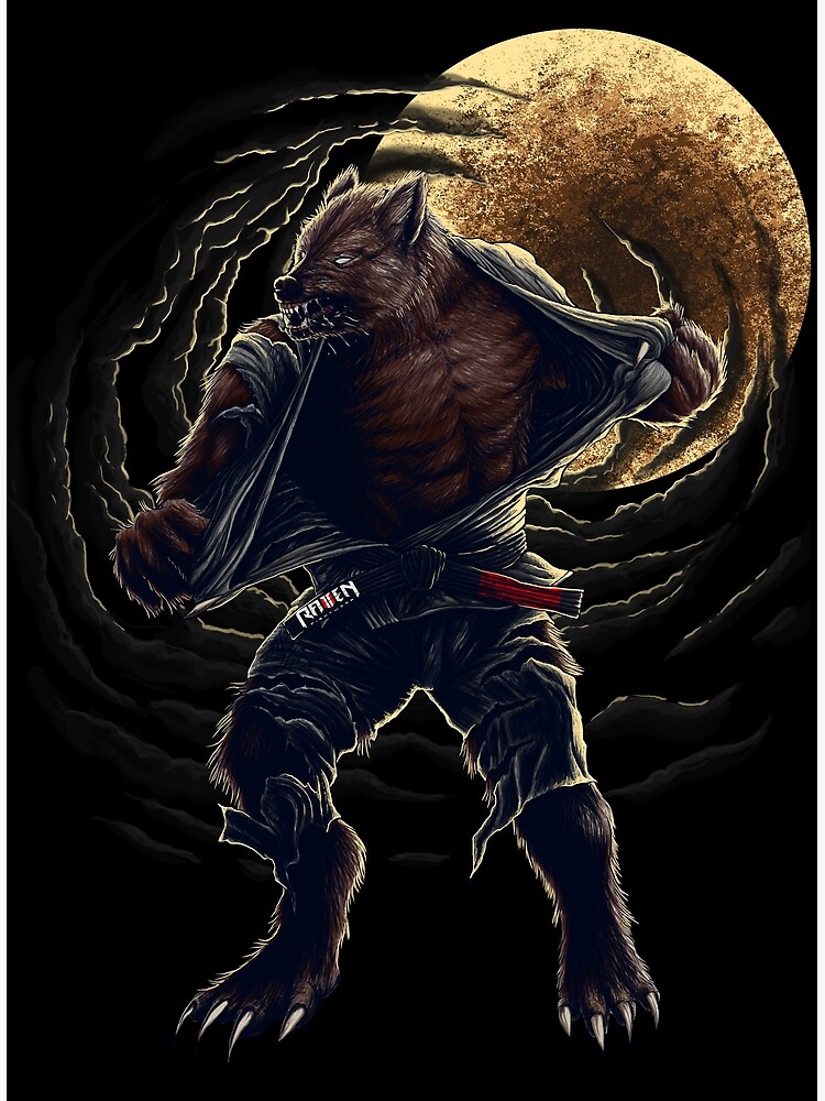 "BJJ Werewolf" Canvas Print by ravenfightwear | Redbubble