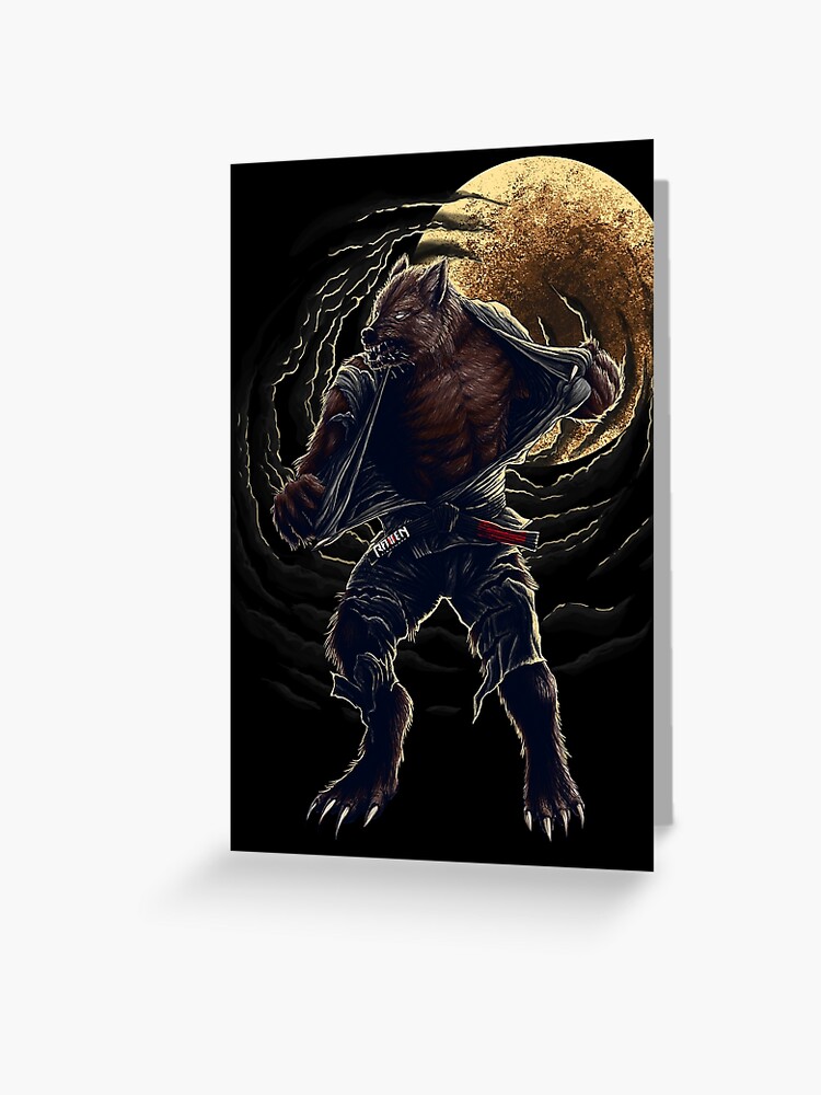 "BJJ Werewolf" Greeting Card for Sale by ravenfightwear | Redbubble