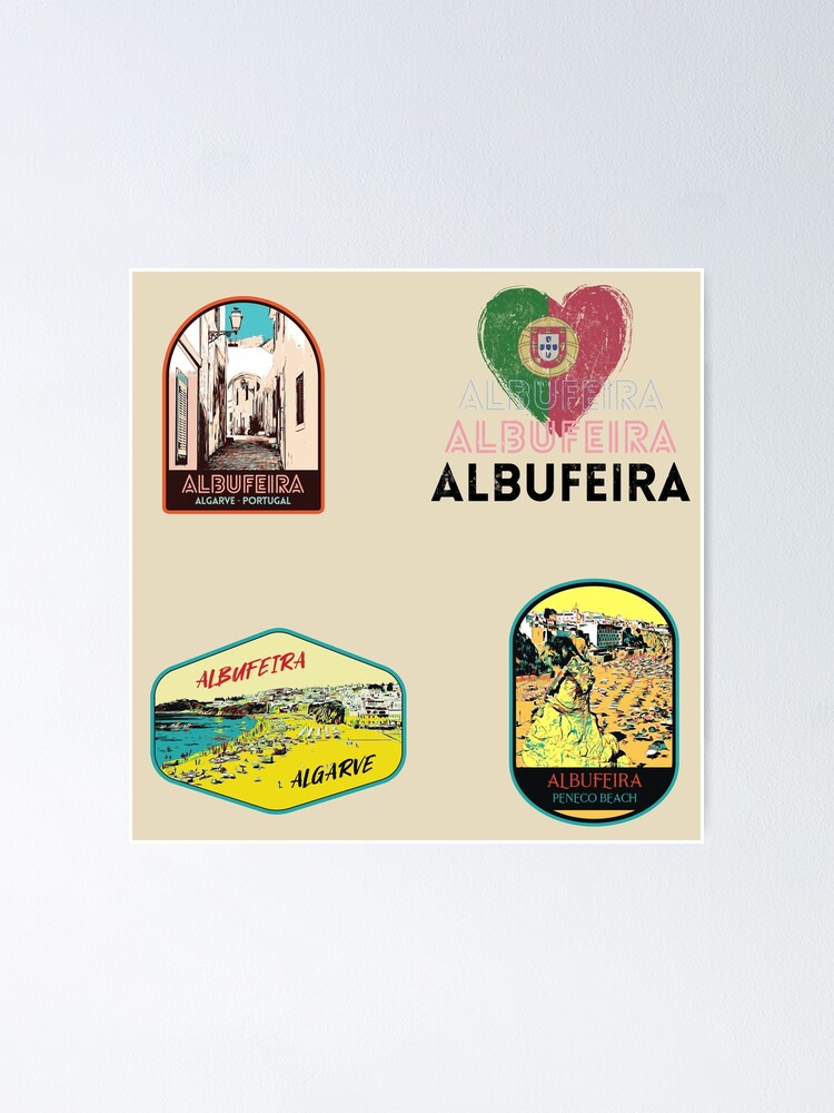 "Albufeira, Portugal, vintage travel decal pack" Poster for Sale by ...