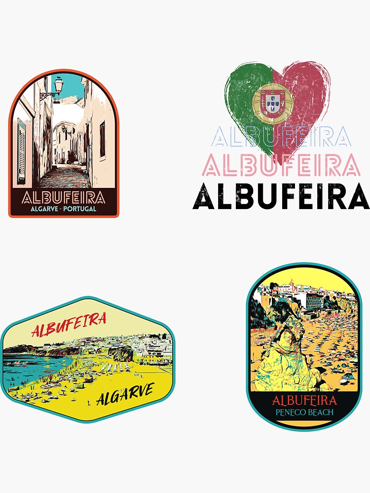 "Albufeira, Portugal, vintage travel decal pack" Sticker for Sale by ...