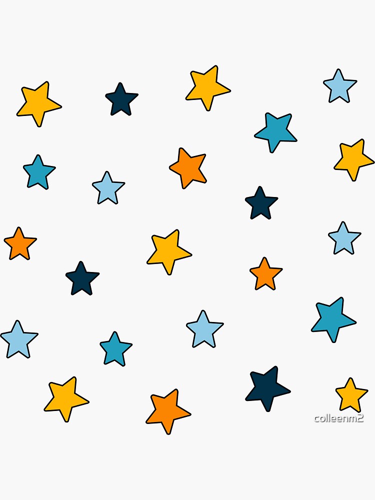 "Blue and orange mini star pack" Sticker for Sale by colleenm2 | Redbubble