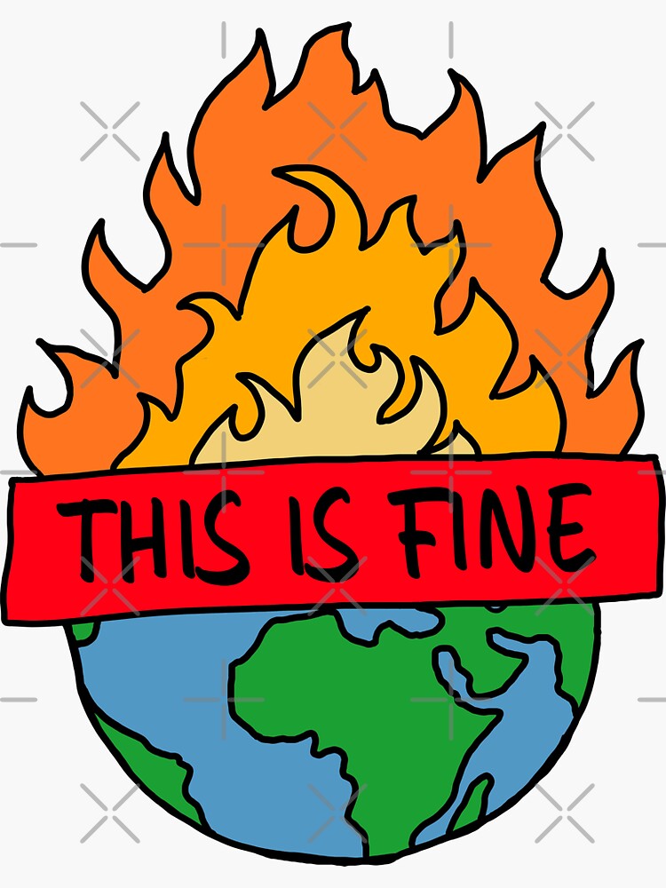"This Is Fine" Sticker for Sale by That80sChick | Redbubble
