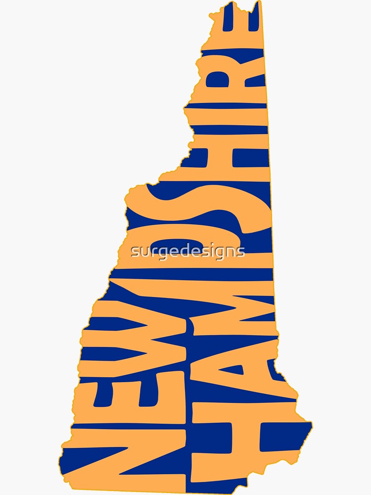 "New Hampshire State Word Art" Sticker by surgedesigns | Redbubble