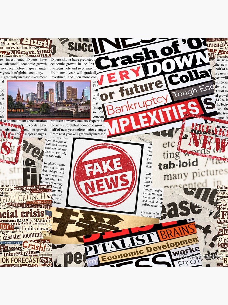 "Fake News" Sticker for Sale by KGoPrintables | Redbubble