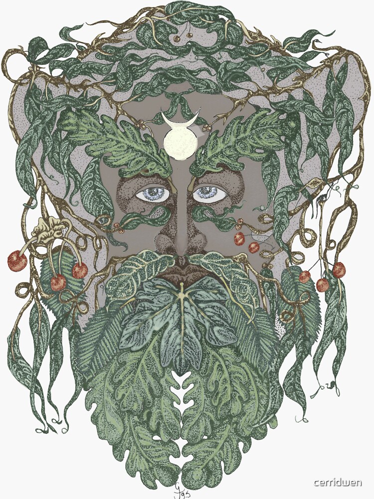 "The Green Man" Sticker for Sale by cerridwen | Redbubble