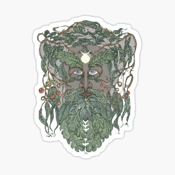 "The Green Man" Sticker for Sale by cerridwen | Redbubble
