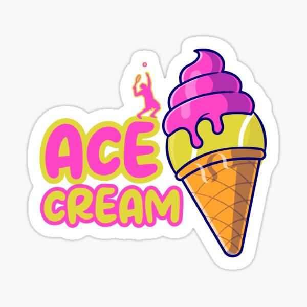 "A funny Ace cream, tennis sport design, eat ice cream & play tennis ...