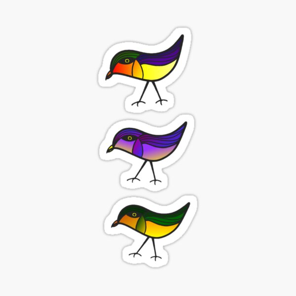 "Colorful Bird Stickers Variety Pack " Sticker for Sale by ...