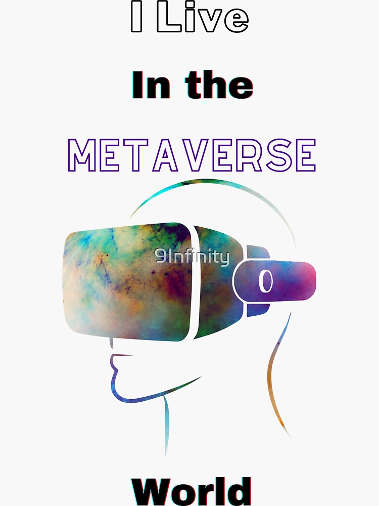 "Travel mug I live in the metaverse world" Sticker for Sale by ...