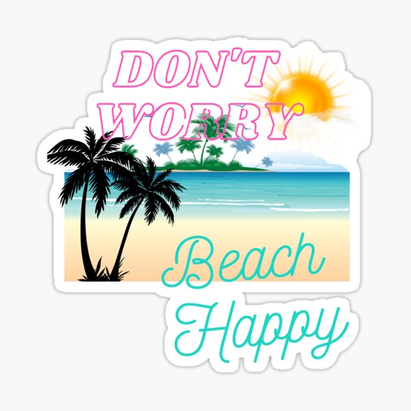 "Beach happy" Sticker for Sale by MashiPalace | Redbubble