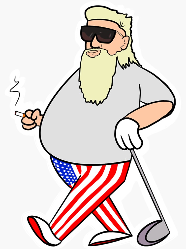 "Smokin’ John Daly " Sticker for Sale by MainandLocal | Redbubble