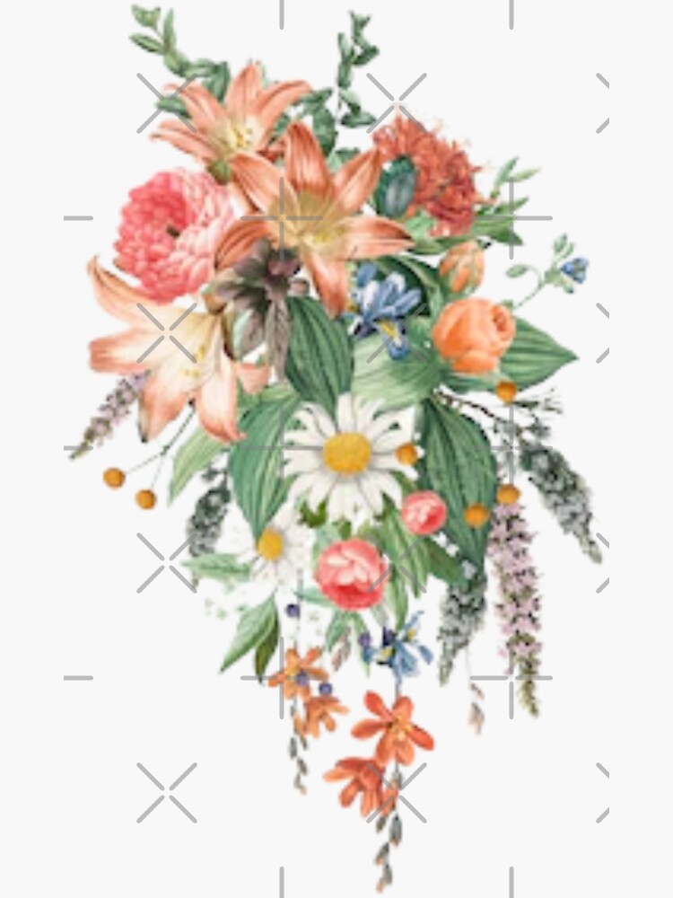 "Vintage Flower" Sticker for Sale by NitkoBitnni | Redbubble