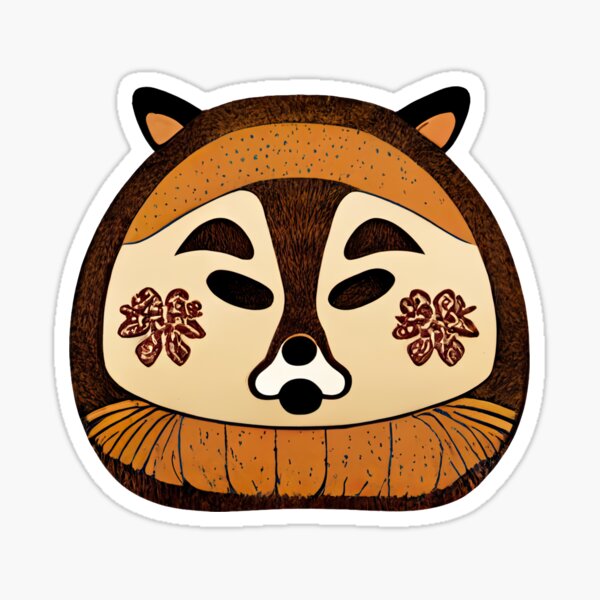 "Cute Japanese Tanuki" Sticker for Sale by fallshrooms | Redbubble