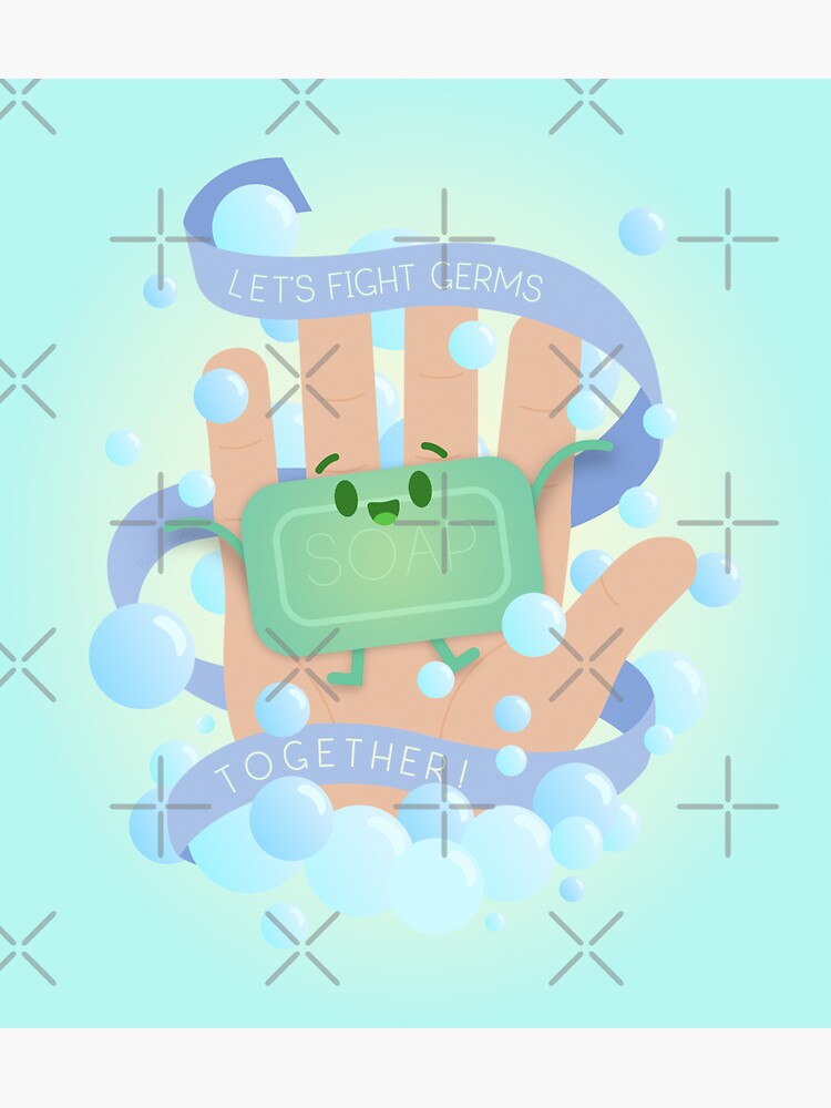 "Fight Germs Together" Sticker for Sale by BambooKoi | Redbubble
