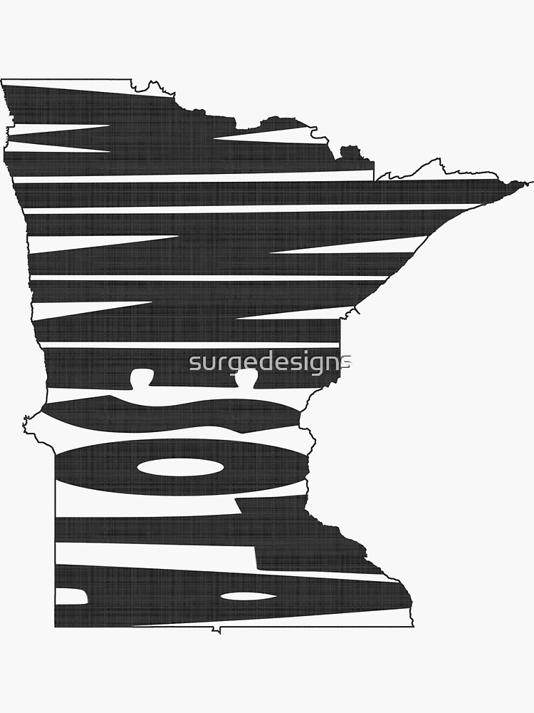 "Minnesota State Word Art" Sticker for Sale by surgedesigns | Redbubble