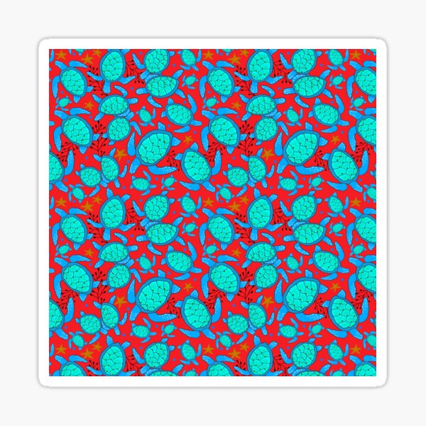 "Sea Turtles - Cyan" Sticker for Sale by ByNataliaBurgos | Redbubble