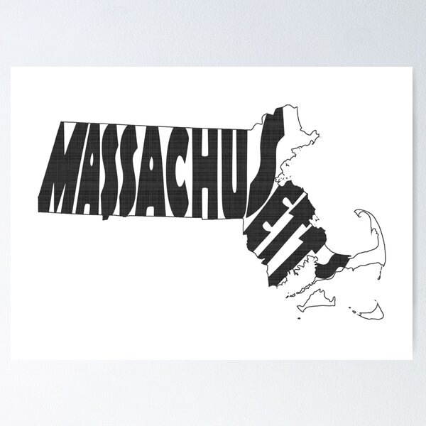 "Massachusetts State Word Art" Poster for Sale by surgedesigns | Redbubble