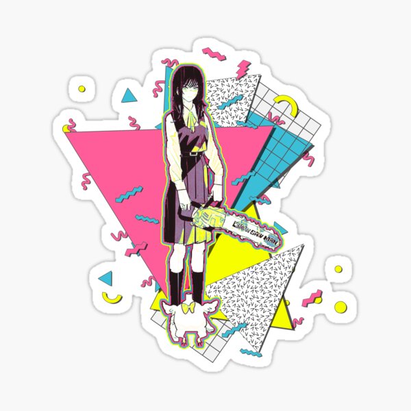 "Asa Mitaka - Chainsaw Man *90s graphic design*" Sticker for Sale by ...