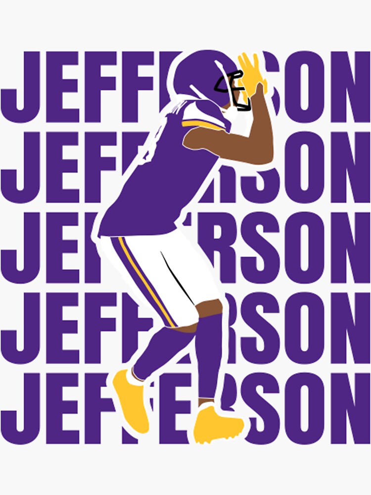 "Justin Jefferson Grid" Sticker for Sale by helenxpger | Redbubble