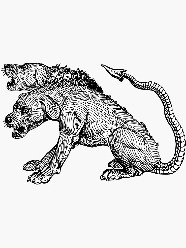 "Mythical Demon Dog" Sticker for Sale by Designbygorilla | Redbubble