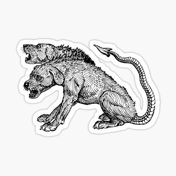 "Mythical Demon Dog" Sticker for Sale by Designbygorilla | Redbubble