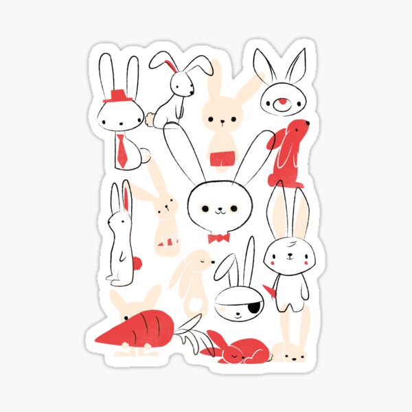 "Bunnies" Sticker for Sale by jayfleck | Redbubble