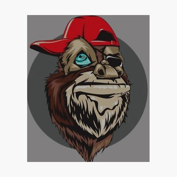 Lámina fotográfica «mono, banksy, gracioso, anime, música, una pieza ...