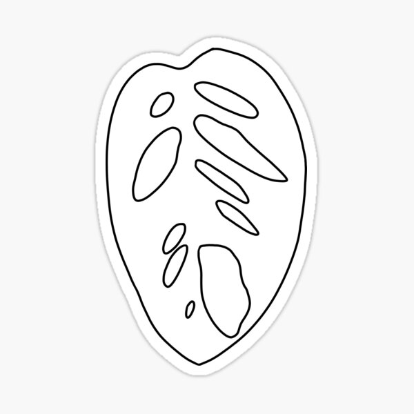"Swiss Cheese Plant Leaf White Sticker" Sticker for Sale by ...