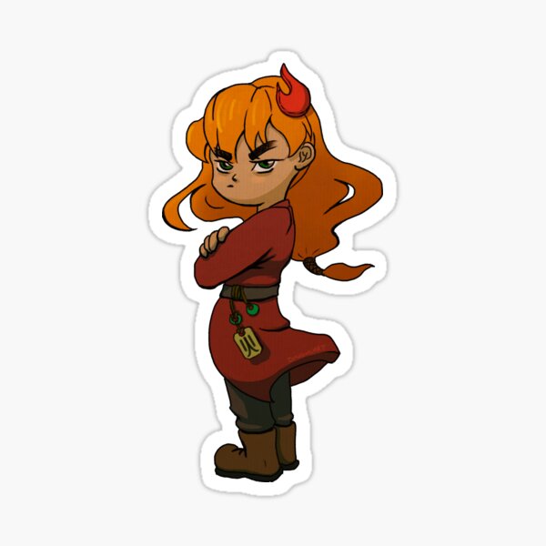 "Fire Girl" Sticker for Sale by DingHuArt | Redbubble