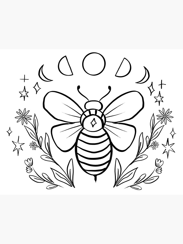"cute bee outline" Poster for Sale by HibiscusHeron | Redbubble