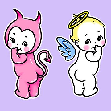 "Devil & Angel Baby" Sticker for Sale by RoyalPantiez | Redbubble