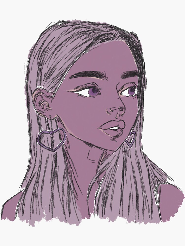 "Purple Girl" Sticker for Sale by EvaGracesArt | Redbubble