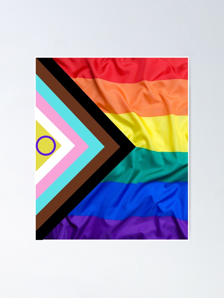 Póster «BANDERA DEL ORGULLO DEL PROGRESO LGBT INTERSEX NUEVA BANDERA ...