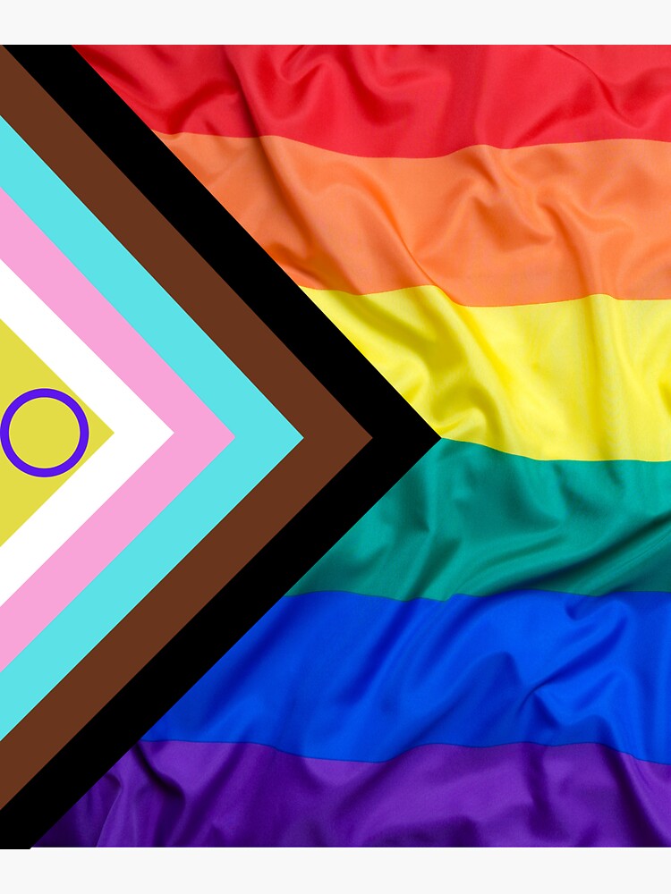 Pegatina «BANDERA DEL ORGULLO DEL PROGRESO LGBT INTERSEX NUEVA BANDERA ...