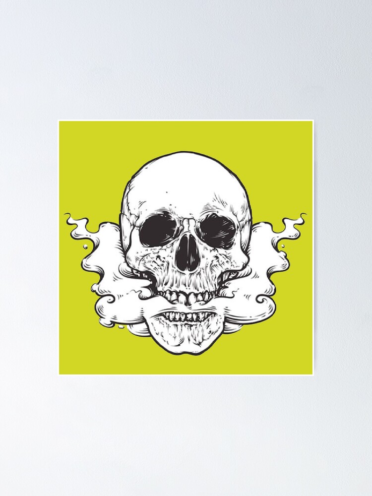 "Skeleton Smoking Pirate Skull" Poster for Sale by Valkiri5775 | Redbubble