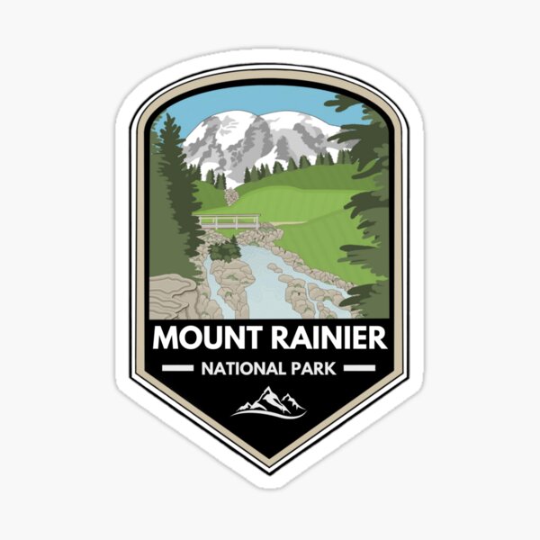 "Mount Rainier NP Logo" Sticker for Sale by EverixsArtwork | Redbubble