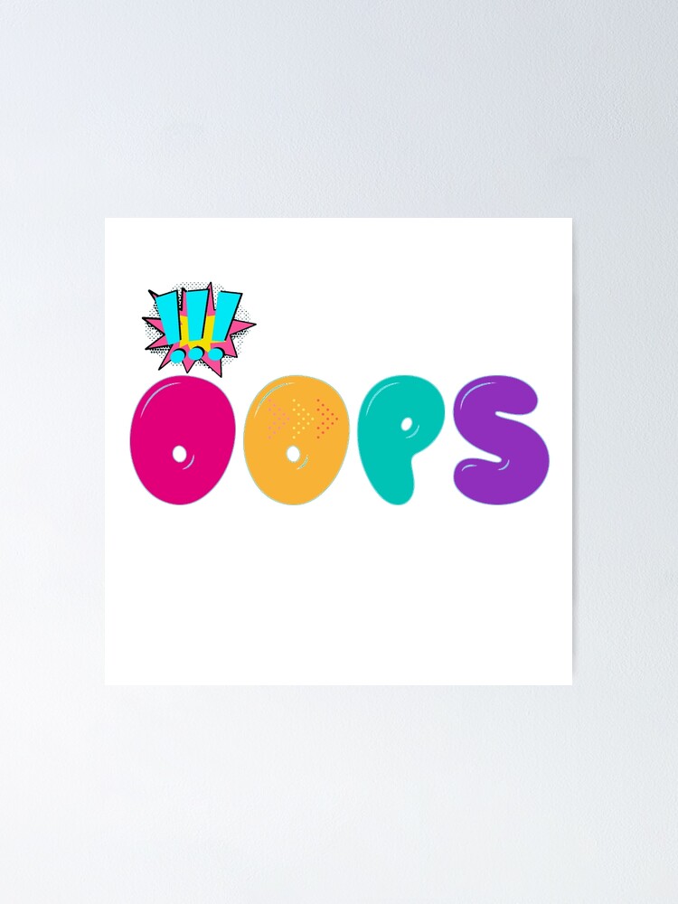 Póster «expresión de sorpresa, ups, texto colorido con expresión ...