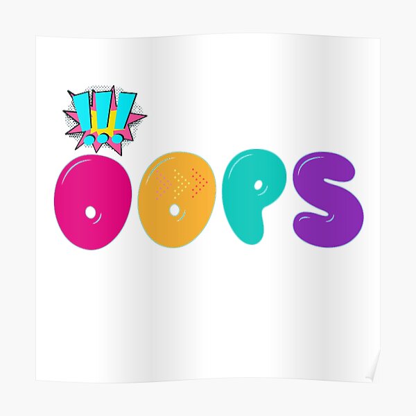 Póster «expresión de sorpresa, ups, texto colorido con expresión ...