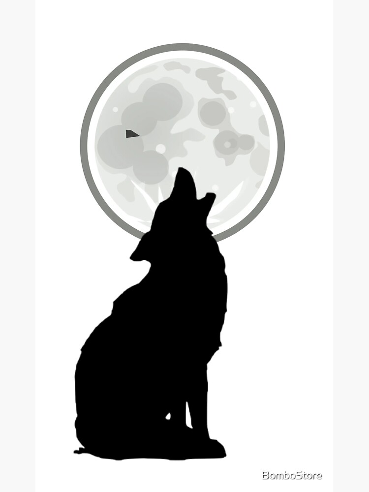 "Wolf - Moon" Sticker for Sale by BomboStore | Redbubble