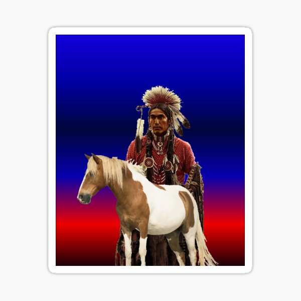 "APACHE AND WAR HORSE " Sticker for Sale by johnnyssandart | Redbubble