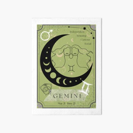 "Gemini: Tarot Card Inspired Zodiac Design" Art Board Print for Sale by ...