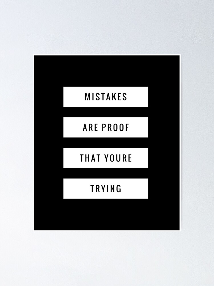 "Retro design Mistakes are proof that youre trying, motivational ...