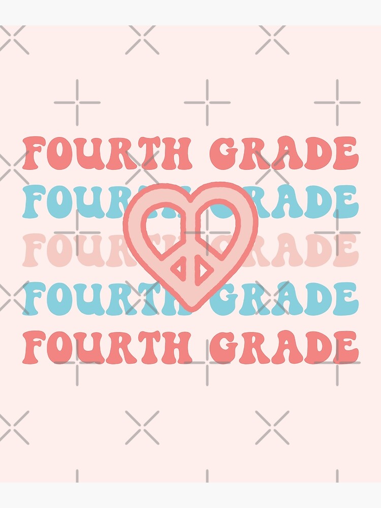 "Groovy Retro Fourth Grade Back to School" Poster for Sale by Krysanthe ...