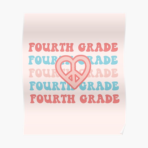 "Groovy Retro Fourth Grade Back to School" Poster for Sale by Krysanthe ...