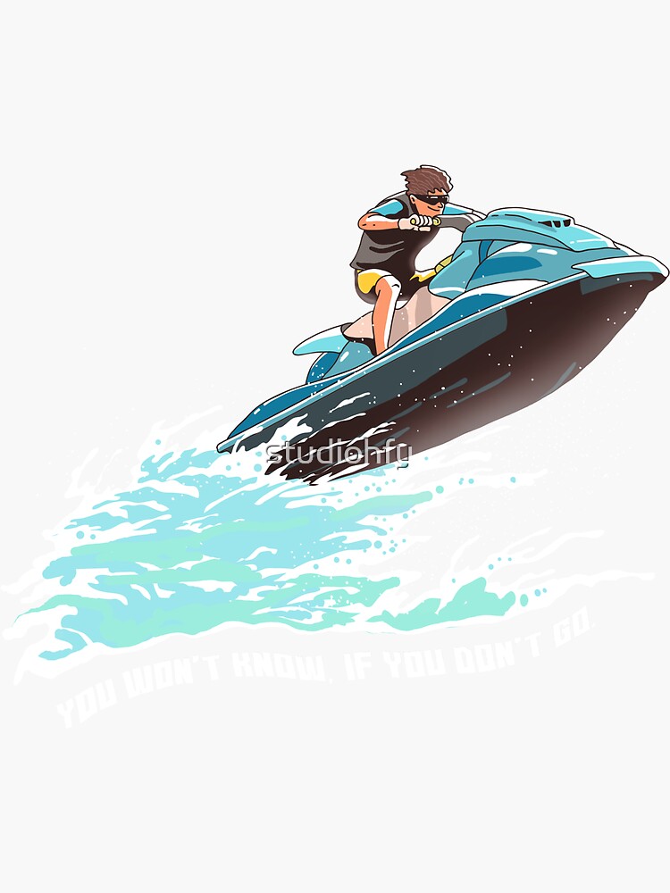 "Jet Ski. I would rather be jetskiing. Extreme water sport." Sticker ...